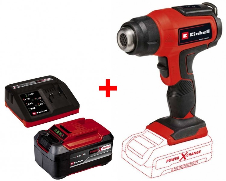 Набір фен акумуляторний Einhell TE-HA 18 Li - Solo + зарядний пристрій X-Fastcharger 4 A і ...