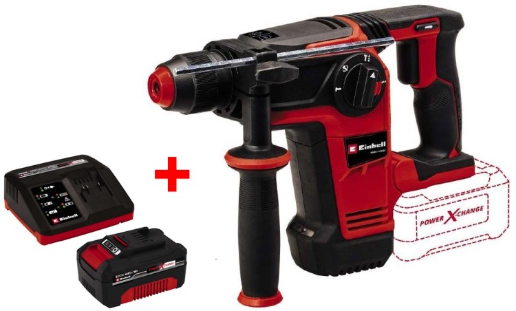 Перфоратор акумуляторний безщітковий Einhell TP-HD 18/26 Li BL - Solo + зарядний пристрій 18V ...